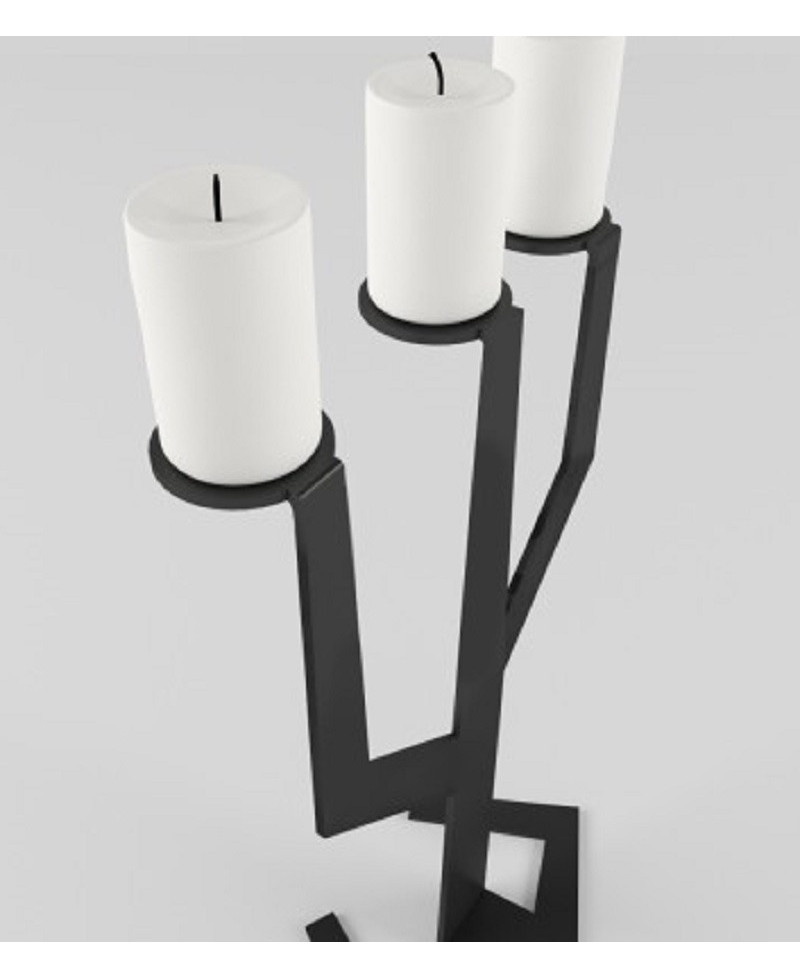 Black-colored metal candlestick CACTUS - LIGNO Online Shop | Candlesticks